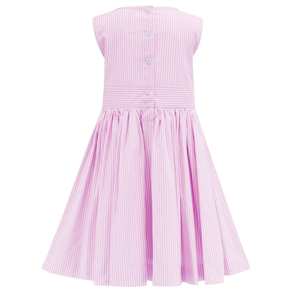 Pink Girls Dress Striped (Hampstead) Pink stripes – Britannical