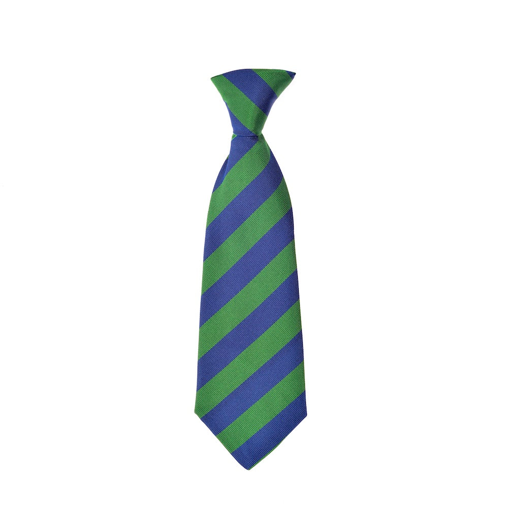 Children's Blue and Green Silk Neck Tie (Blue & Green Varsity Stripes ...