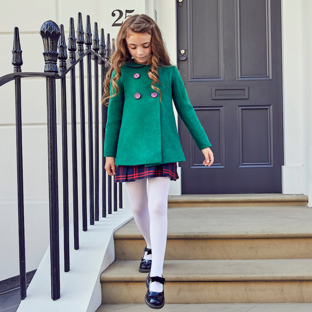 Green Girls Pea Coat (The Fitzrovia) Cut Grass Green – Britannical